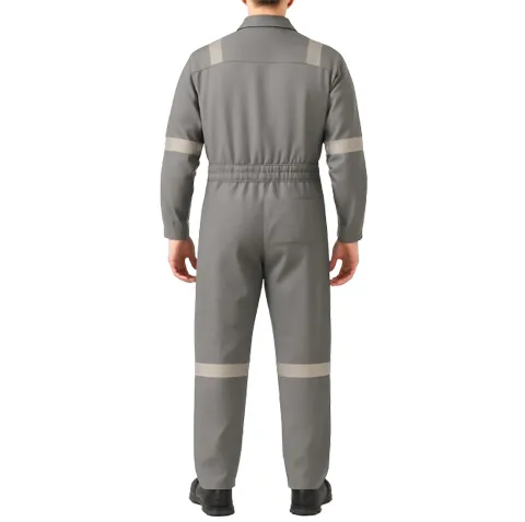 Midweight Flame-resistant Silver Reflective Strip Coverall | DOMEX